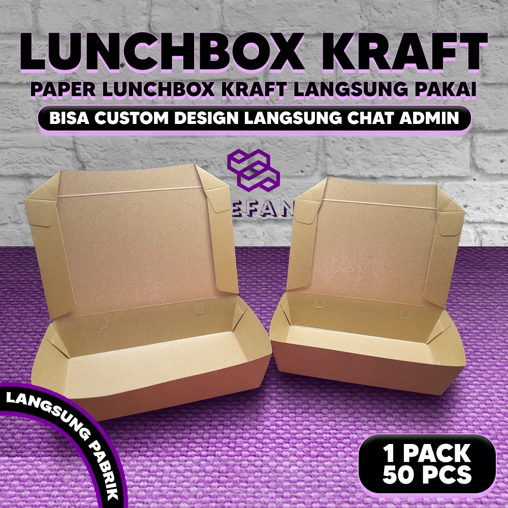 Jual PAPER LUNCH BOX SIAP PAKAI BAHAN KRAFT / KRAFT FULL LAMINASI SIZE MEDIUM LARGE | Shopee ...