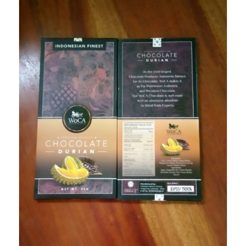 Jual Chocolate Woca Original 90 gram Rasa Durian | Shopee Indonesia