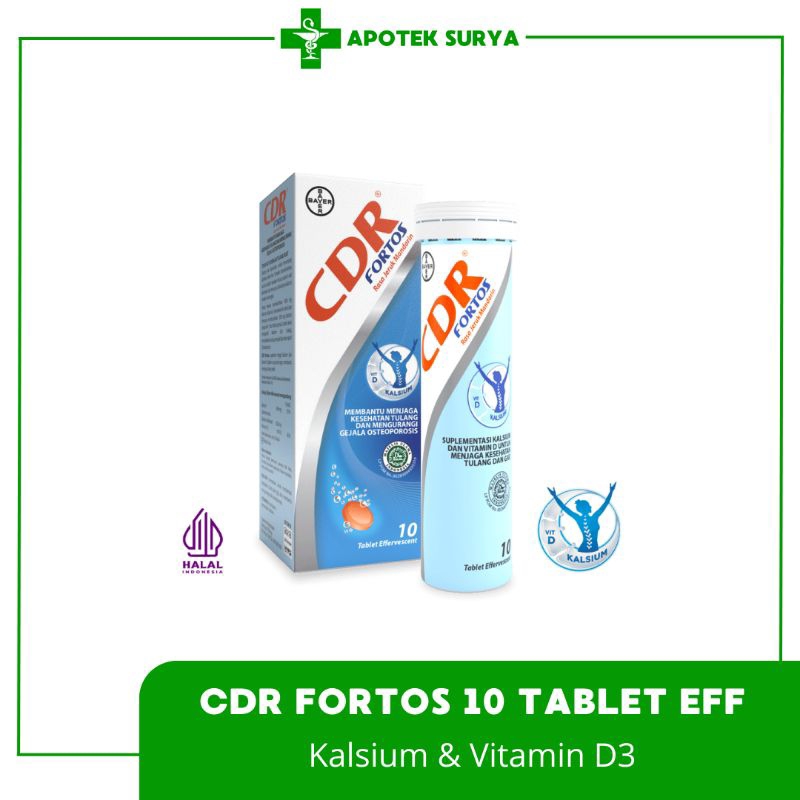 Jual CDR Fortos 10 Tablet Effervescent | Kalsium & Vitamin D Jaga ...