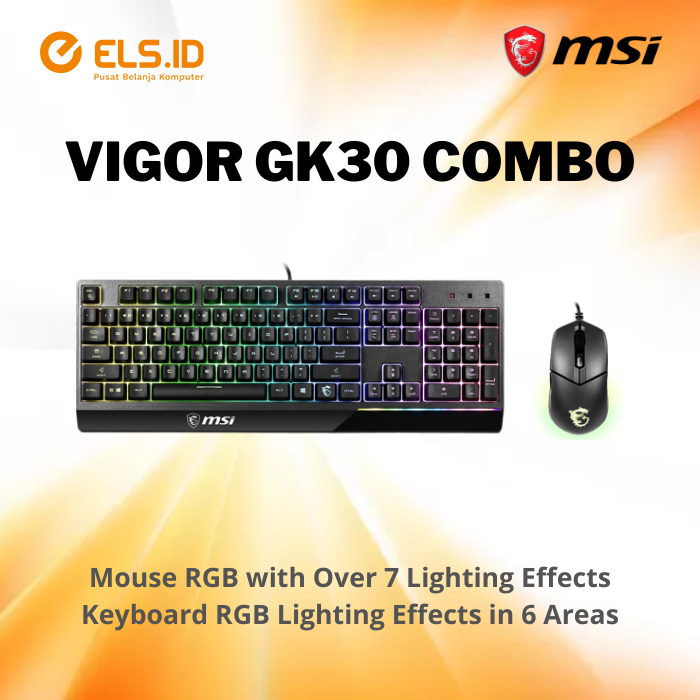 Jual Keyboard Mouse Gaming MSI Vigor GK30 Combo RGB Mechanical | Shopee ...