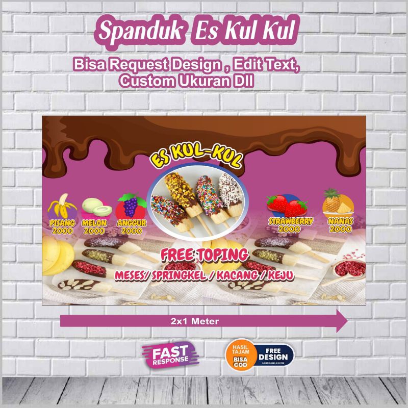 Jual Spanduk Baner Es Kul Kul custom design | Shopee Indonesia