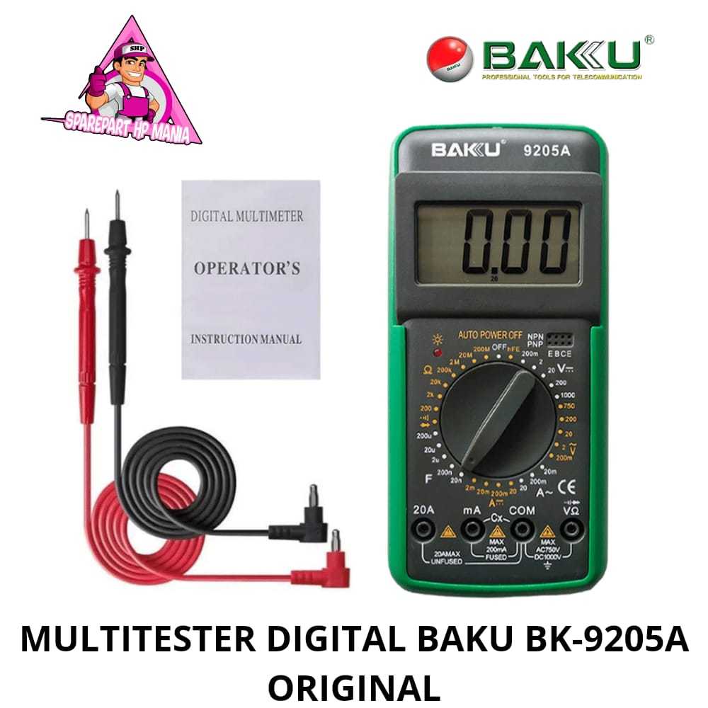 Jual MULTITESTER BAKU BK-9205A MULTIMETER PENGUKUR ARUS LISTRIK ...