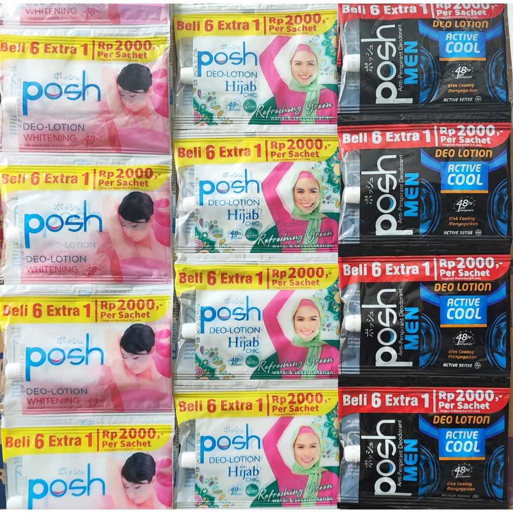 Jual 1 Renceng isi 14 sachet Posh Deo Lotion Deodorant Sachet 11gr ...