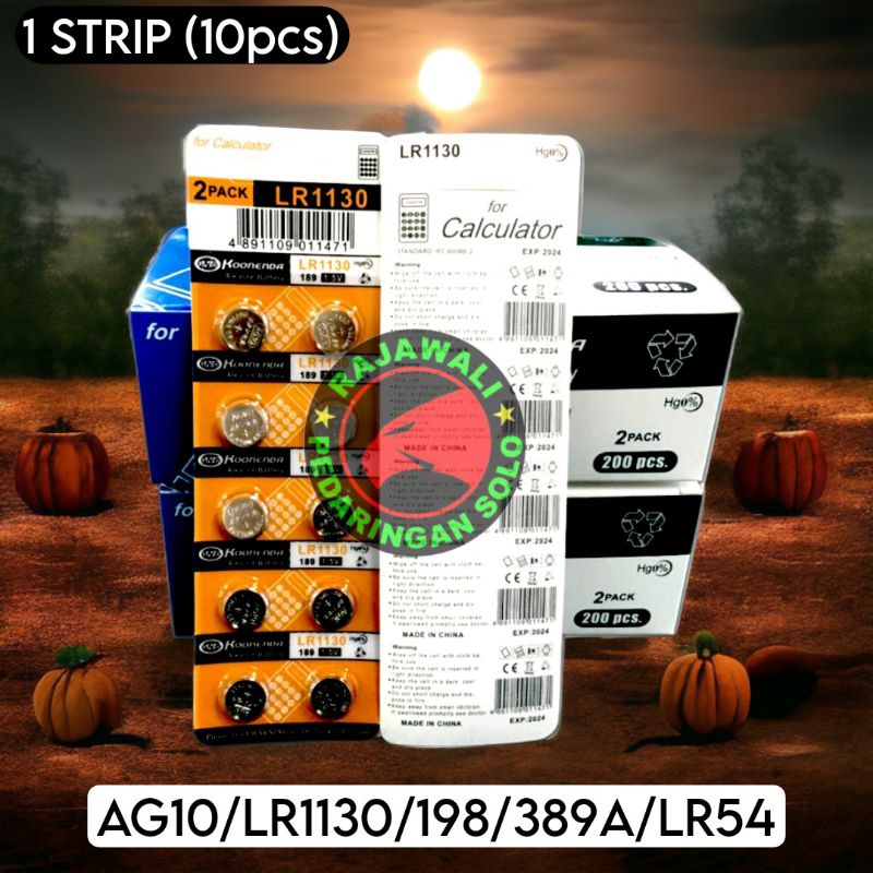 Jual BATERAI LR1130 1 STRIP ISI 10PCS 1130 LR1131 BATRE AG10 | Shopee ...