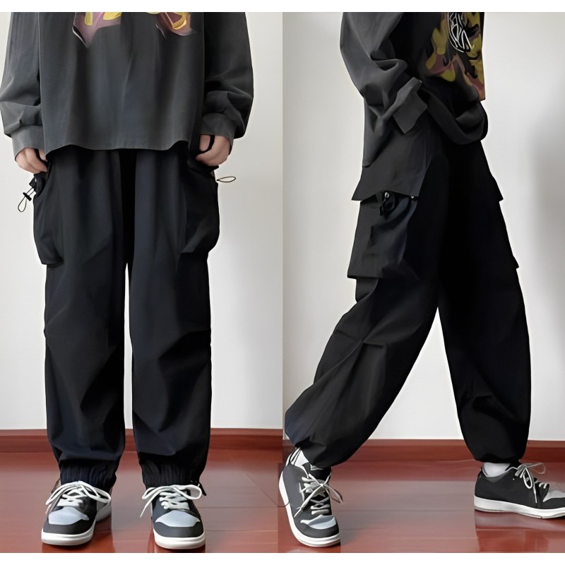 Jual baggy cargo pants celana cargo parasut panjang streetwear unisex wanita pria highwaist ...