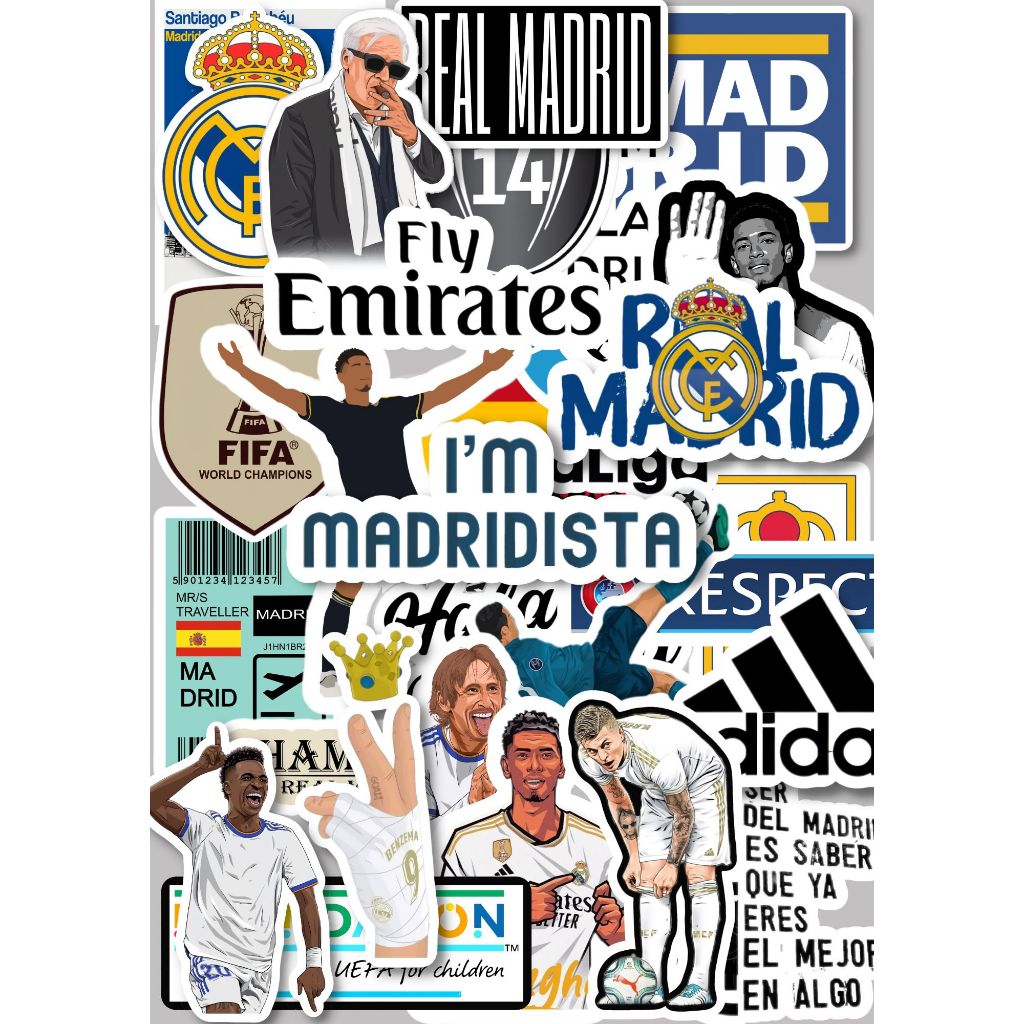 Jual STIKER STICKER AESTHETIC MURAH 20 PCS STICKER REAL MADRID LOS ...