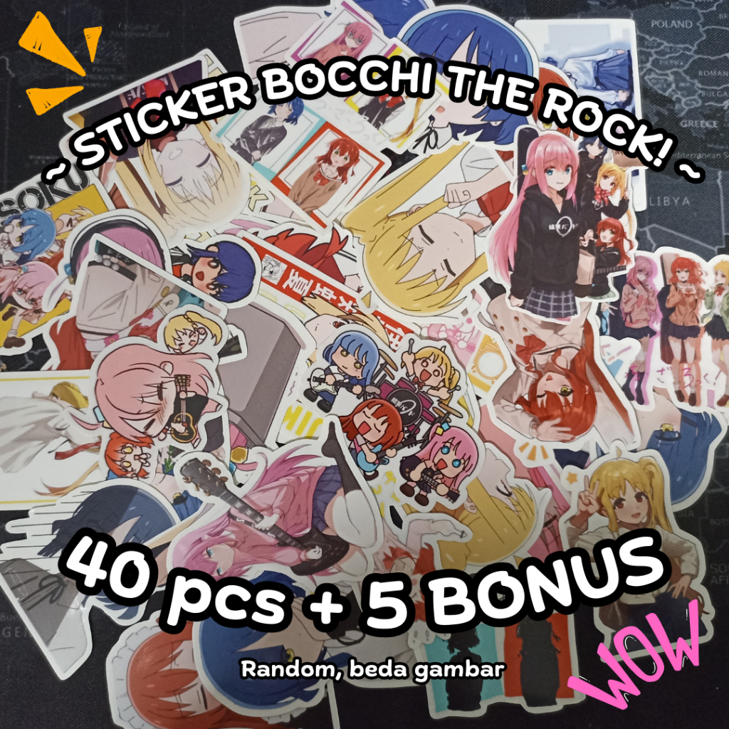 Jual Sticker Anime Bocchi The Rock 40pcs + 5pcs Hitori Gotou, Nijika ...