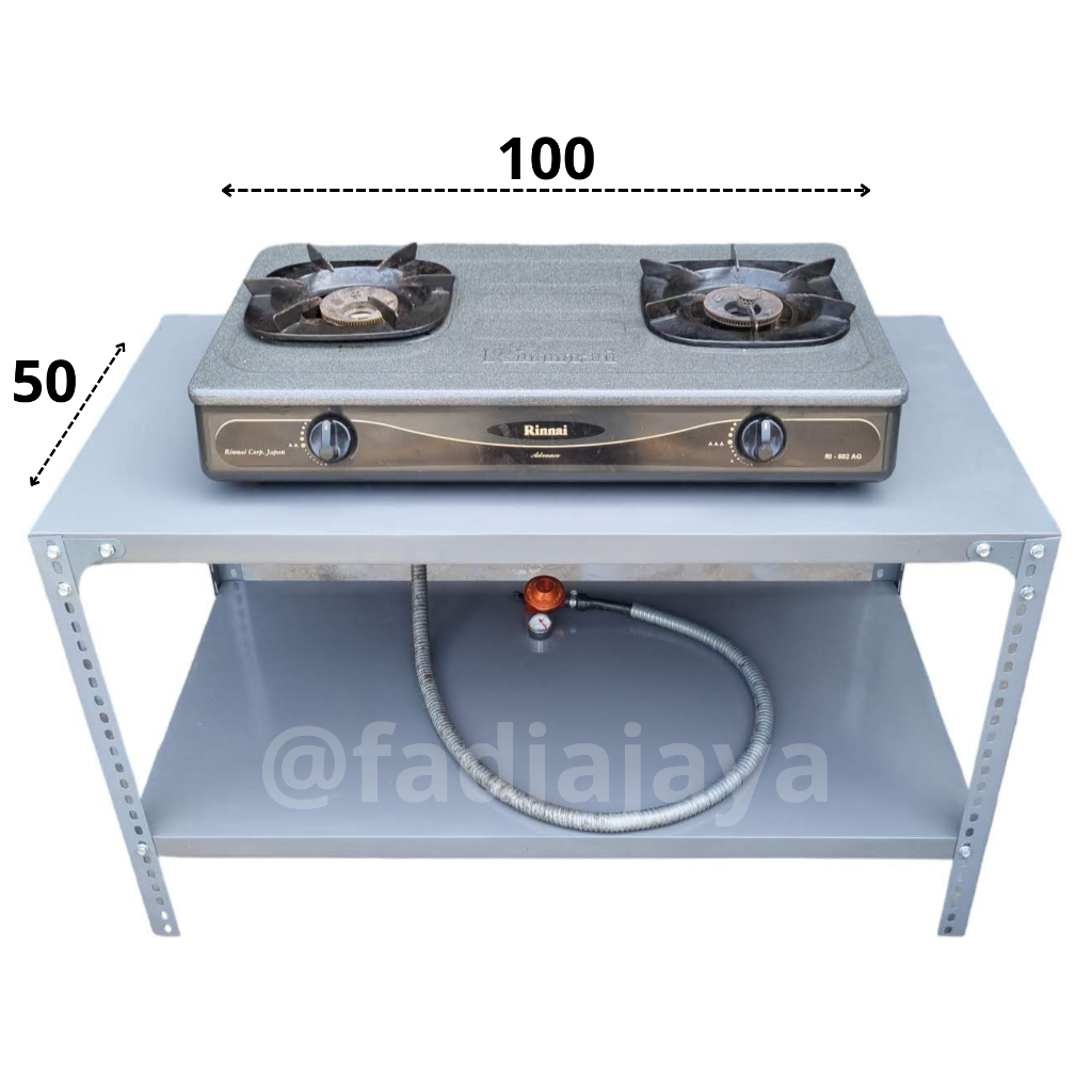 Jual Meja Kompor Gas 2 Tungku Besi Portable Dapur Minimalis Serbaguna ...