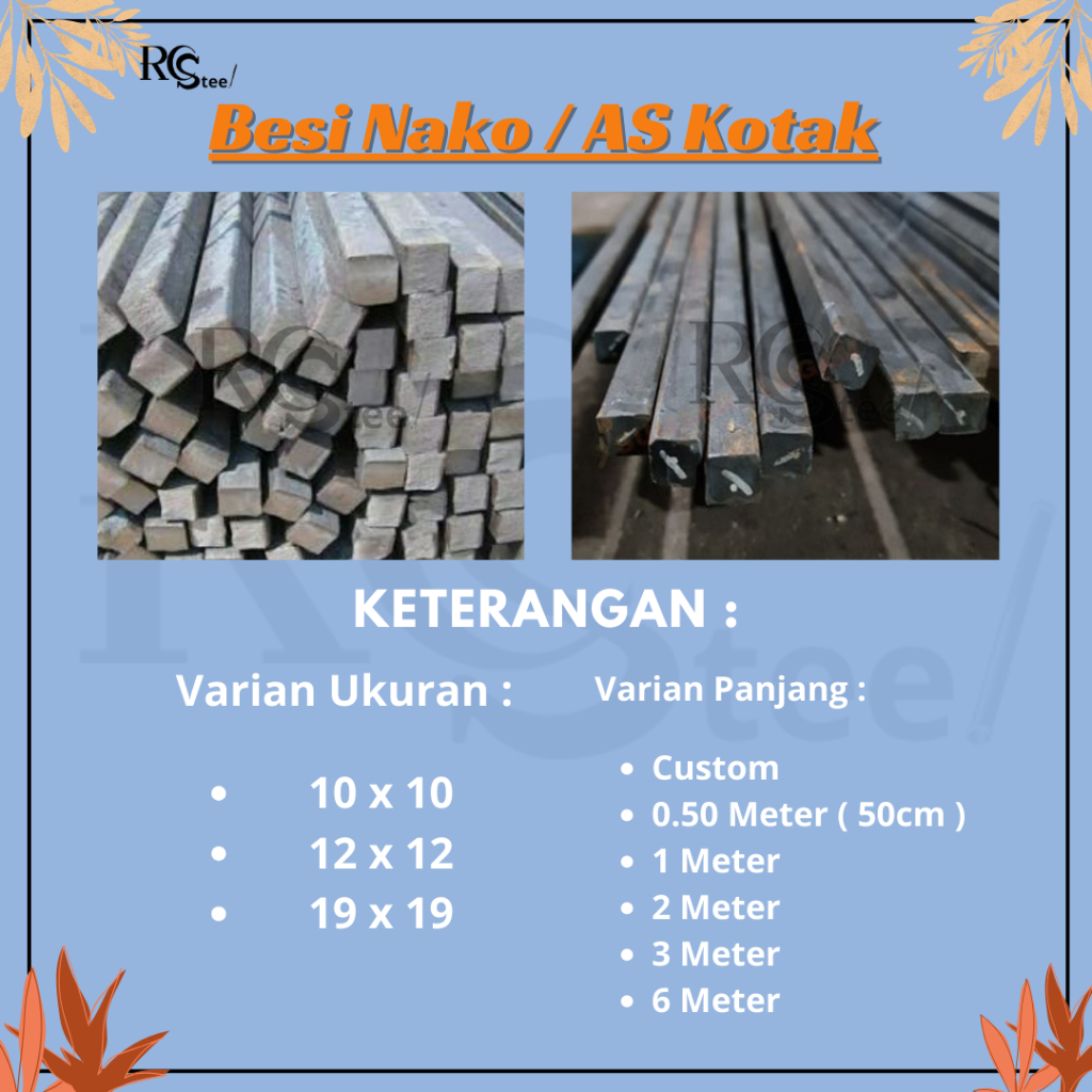 Jual Besi Nako / As Kotak 19 x 19 x 1 Meter | Shopee Indonesia