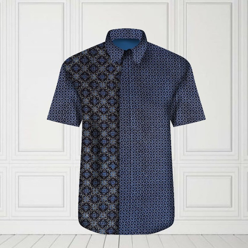 Jual BATIK SIMONET Baju Batik Pria Pakaian Jadi Lengan Pendek KTN009 ...