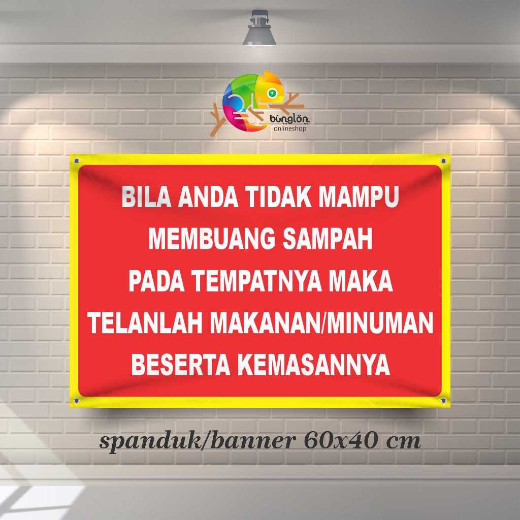 Jual Spanduk Banner Larangan Buang Sampah Sembarangan | Shopee Indonesia
