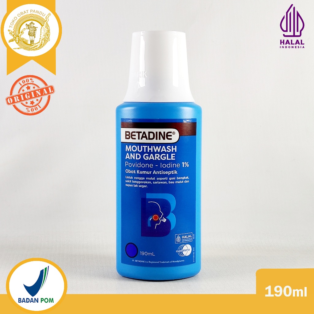 Jual BETADINE MOUTHWASH AND GARGLE (190 ml) / OBAT KUMUR ANTISEPTIK | Shopee Indonesia