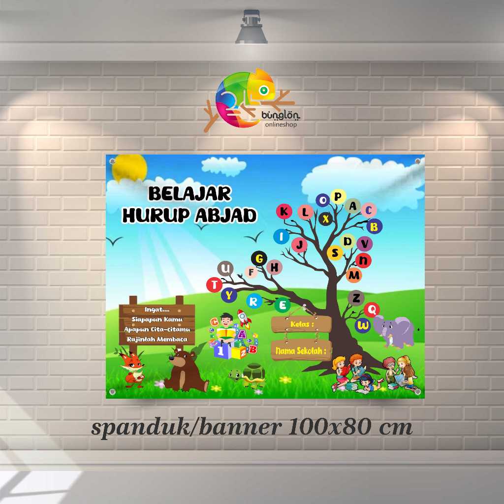 Jual Size 100X80 Spanduk Banner Pohon Literasi, Pohon Abjad | Shopee ...