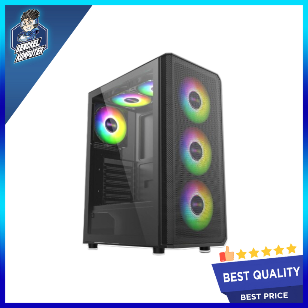 Jual CASING PC NYK NEMESIS TARTAROS T70 BLACK FREE 3 FAN RGB | Shopee ...