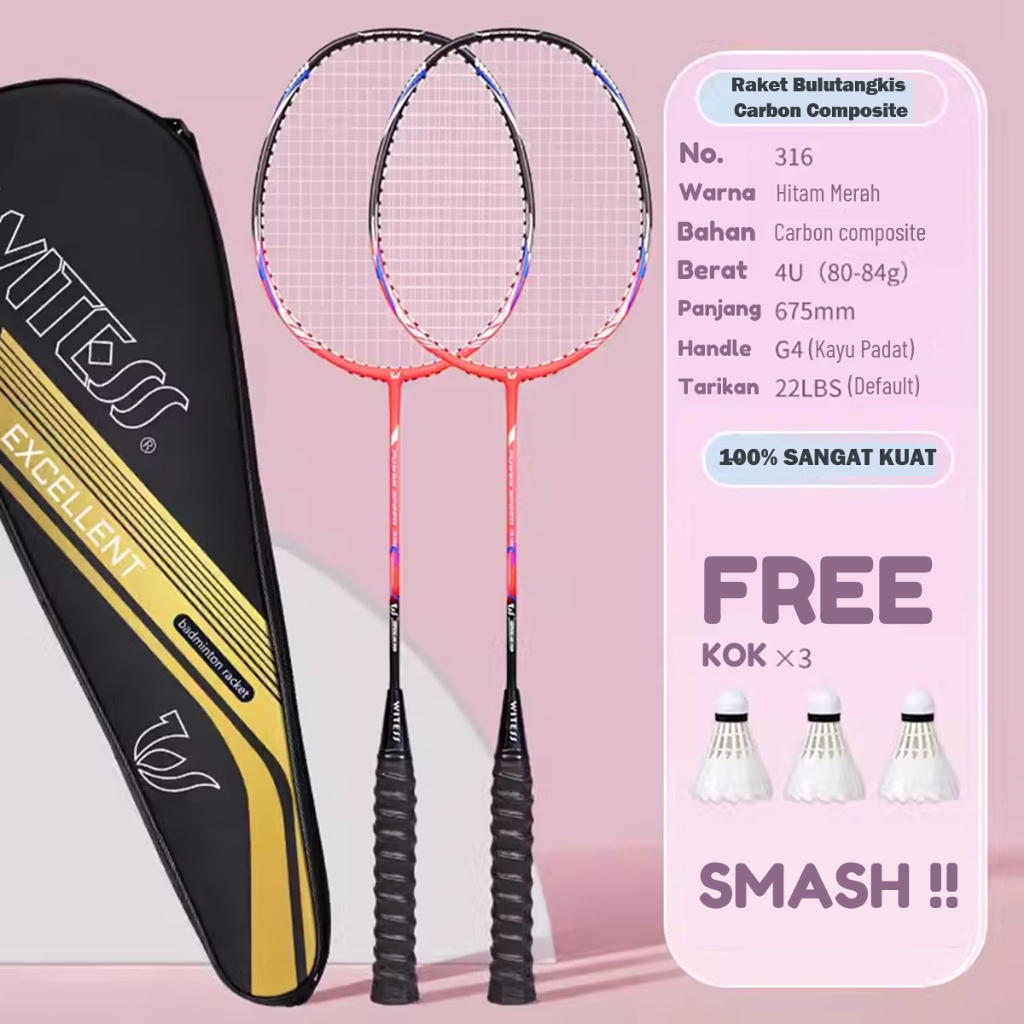 Jual Raket Bulu Tangkis Isi 2 pcs/raket badminton origin/ raket ...