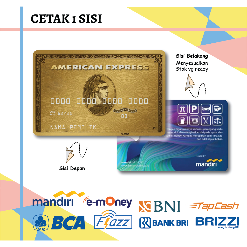 Jual KARTU EMONEY E TOLL DESIGN AMEX GOLD AMERICAN EXPRESS CARD DEBIT ...