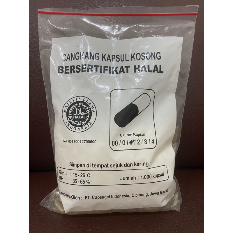 Jual cangkang kapsul kosong bersertifikat ukuran 1 eceran | Shopee Indonesia