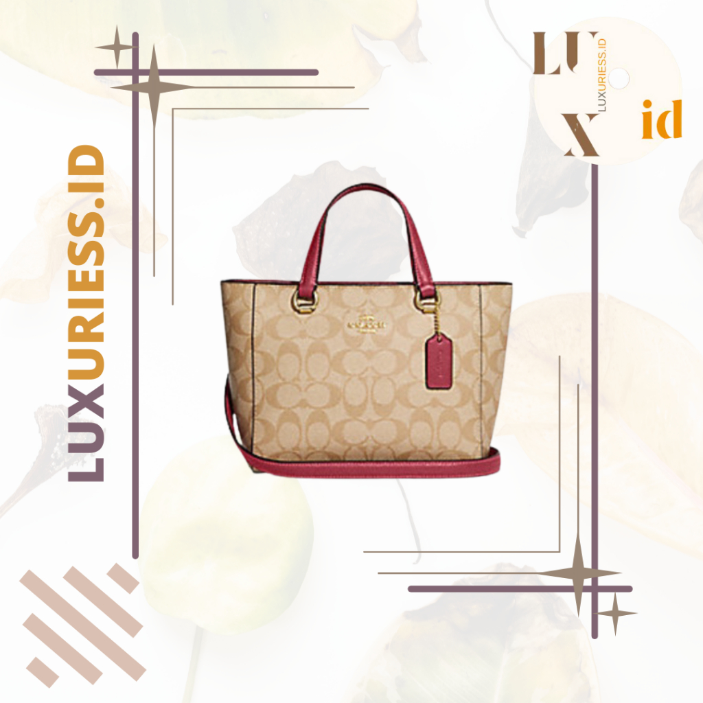 Jual COACH ALICE SATCHEL IN SIGNATURE KHAKI PINK | Shopee Indonesia