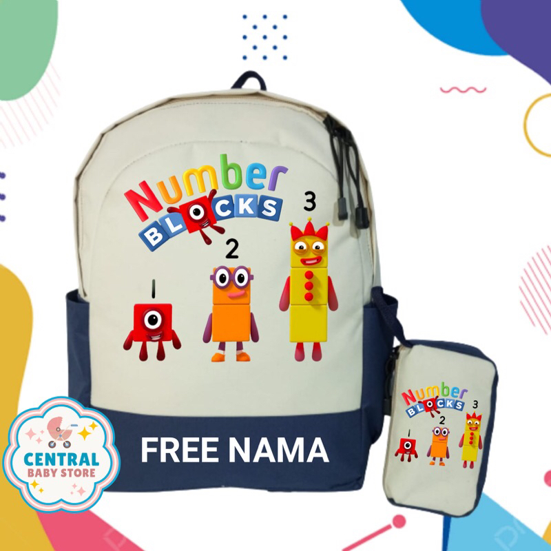 Jual Tas Ransel Backpack Anak Sekolah SD / TK Custom Gambar Number ...