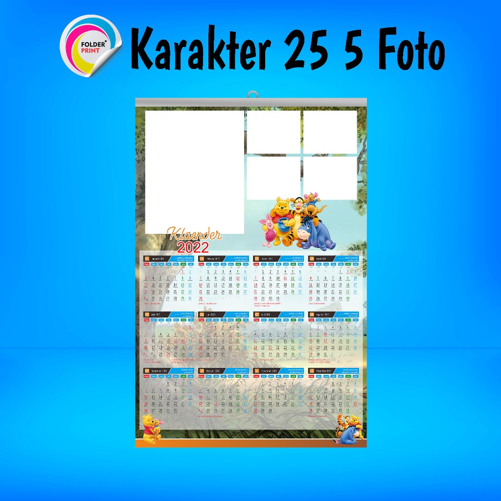 Jual Kalender Dinding Custom Karakter Foto Free Desain Art Paper 150 ...