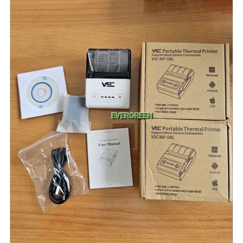 Jual MINI PRINTER BLUETOOTH THERMAL VSC MP-58C Printer PPOB Printer ...
