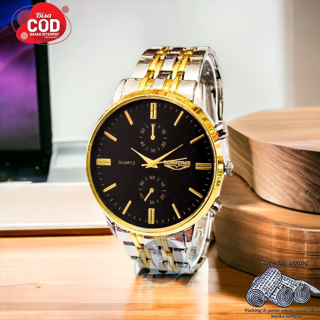 Jual LONGTIME Jam Tangan Analog Pria Fashion Kasual Rantai Combinasi ...