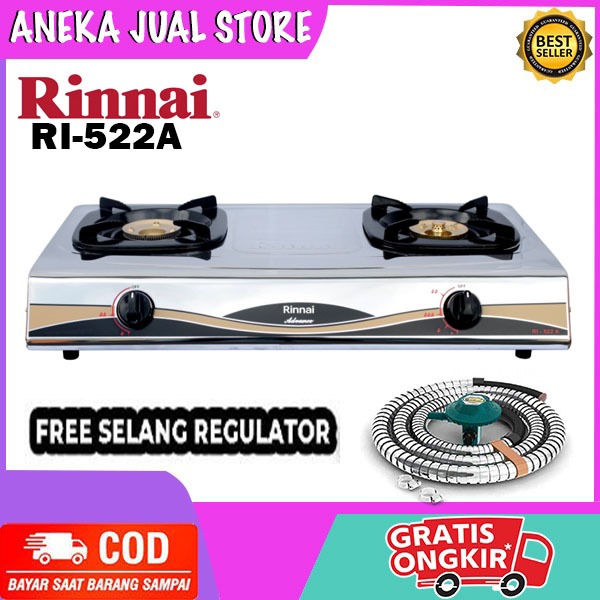 Jual Kompor Gas 2 Tungku Rinnai RI 522A/RI-522A | Shopee Indonesia