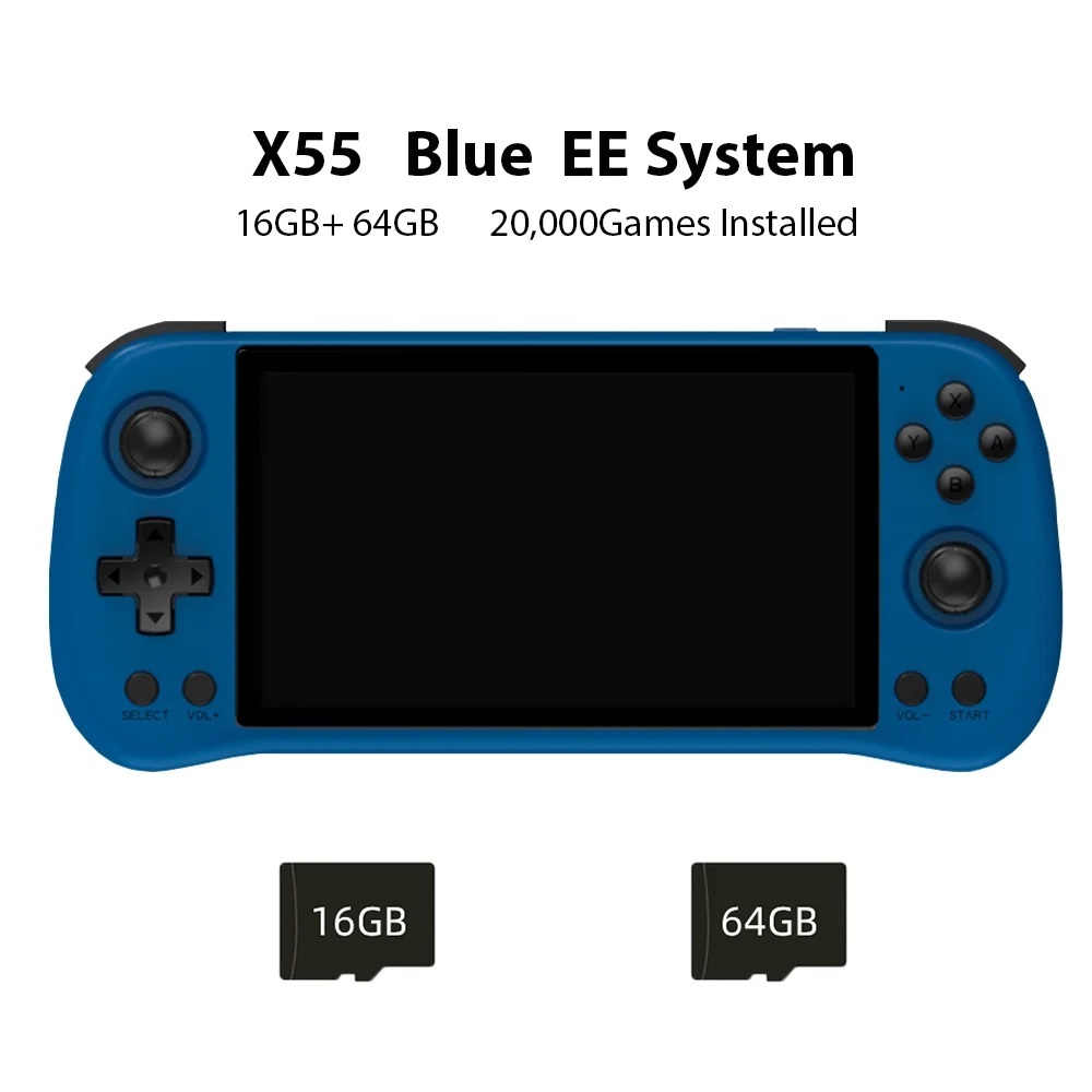 Jual POWKIDDY X55 Retro Handheld Game Console 5.5Inch Screen 16GB+64GB ...