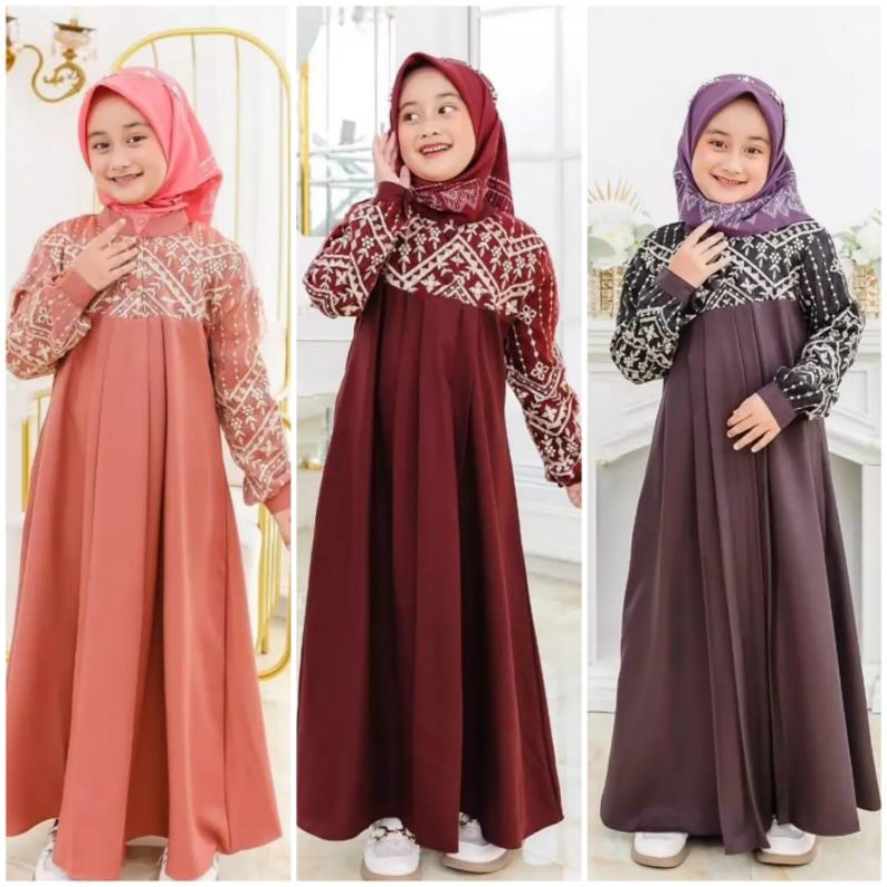 Jual AMEENA DRESS KIDS GAMIS ANAK LEBARAN 2024 MODEL TERBARU M. L. XL ...