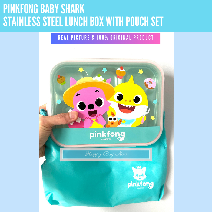 Jual Pinkfong Baby Shark Stainless Steel Lunch box with Pouch Set ...