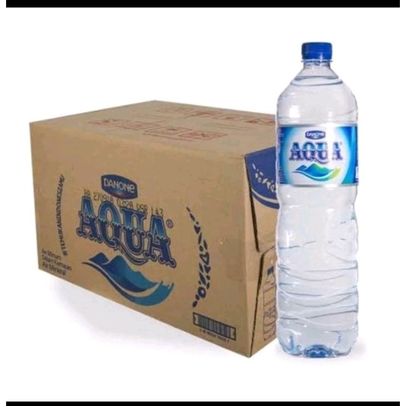 Jual AQUA AIR MINERAL 12×1500ML ( 1,5 LTR) 12 BOTOL | Shopee Indonesia