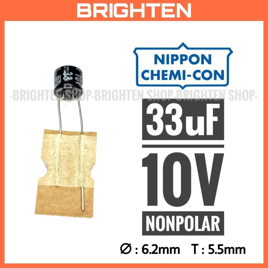 Jual NIPPON CHEMICON 33uF 10V Kapasitor Nonpolar Bipolar | Shopee Indonesia