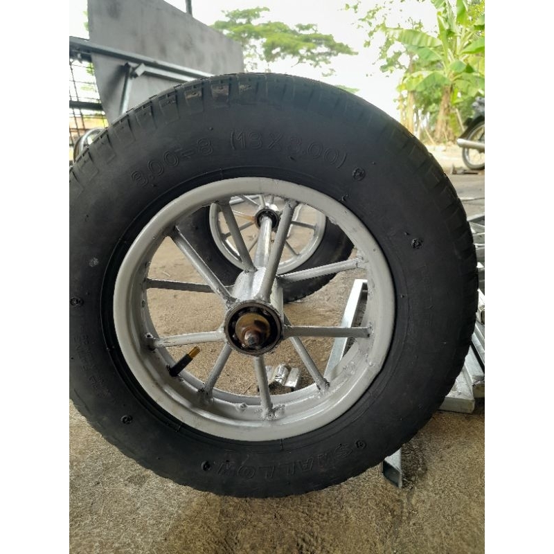 Jual PELEK + BAN LUAR DALAM RING 8. BUAT BIKIN RODA GEROBAK/TEROLI ...