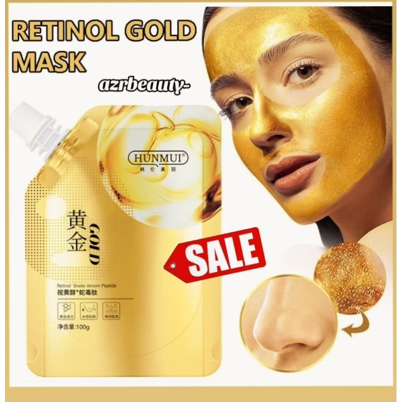 Jual Masker Gold HUNMUI RETINOL SNAKE VENOM GOLD FEEL OFF MASK | Shopee ...