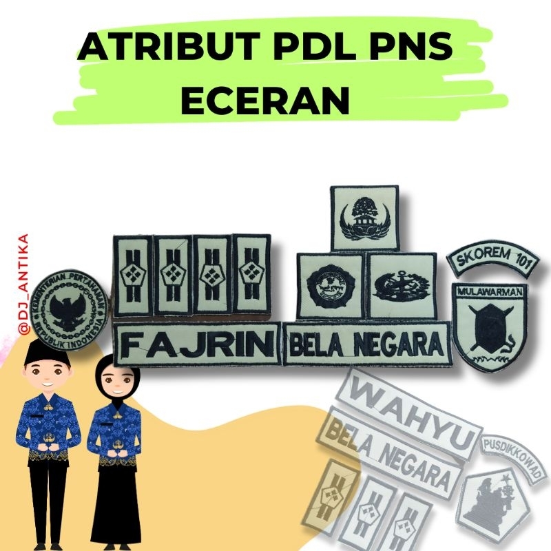 Jual Bordir Atribut PDL PNS / ASN eceran | Shopee Indonesia