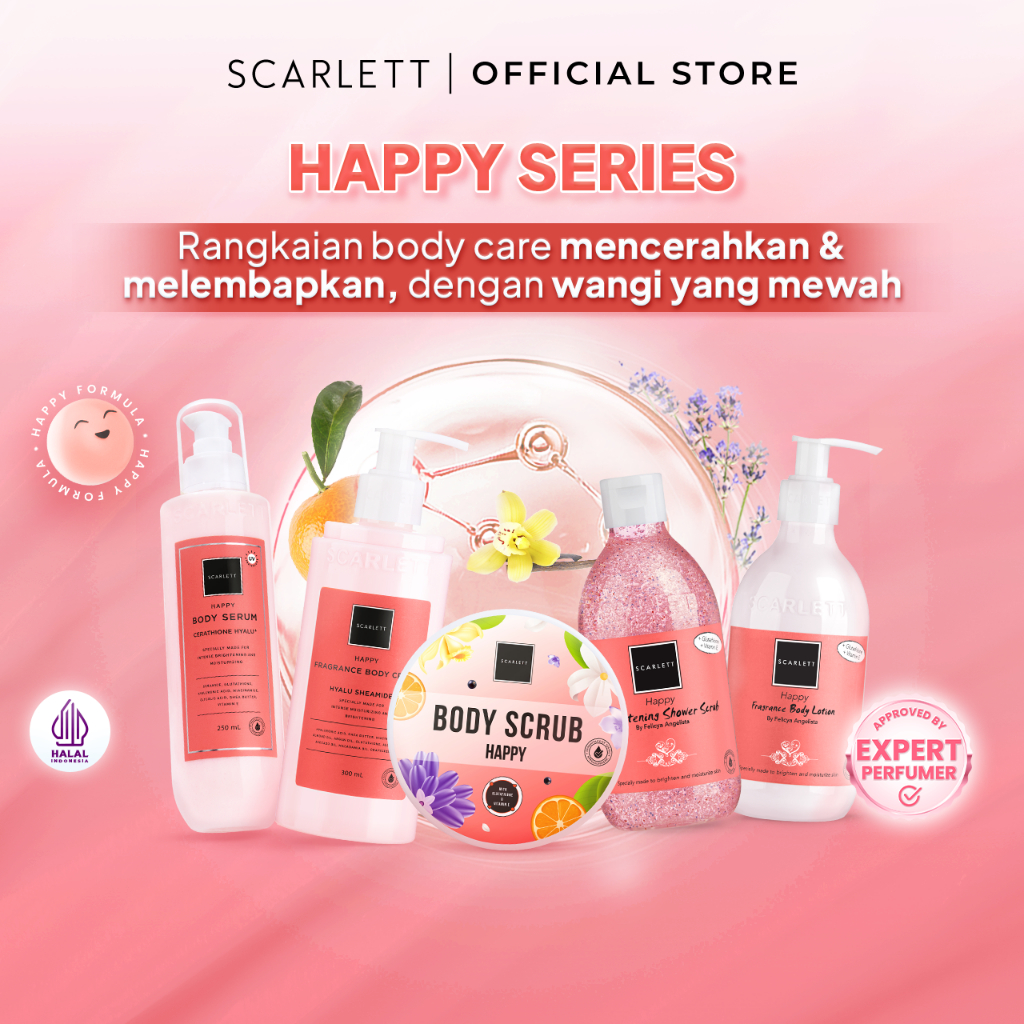 Jual Scarlett Whitening Happy Series - Paket Body Care Scarlett Lengkap ...