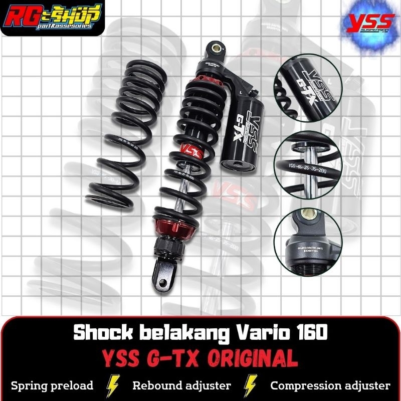 Jual Shock Shockbreker YSS Tabung GTX G-TX Honda Vario 160 ABS CBS ...