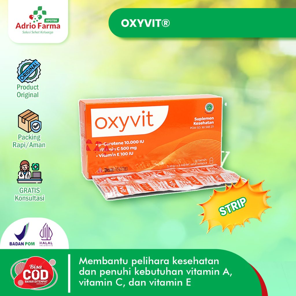 Jual OXYVIT - VITAMIN STRIP @ 6 Tablet - Suplemen Vitamin A / Vitamin C ...