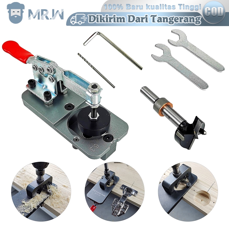 Jual 35mm Hinge Hole Drill Set Penanda Mata Bor Engsel Alat Bor Engsel ...