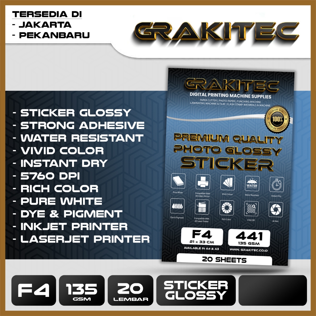 Jual Sticker Glossy Photo Paper F4 A4 - Glossy Photo Sticker Paper Isi ...