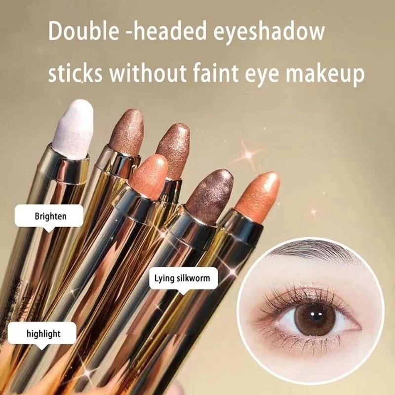 Jual MYHO Eyeshadow Pensil 2 In 1 Plus Brush Matte Glitter Perona Mata ...