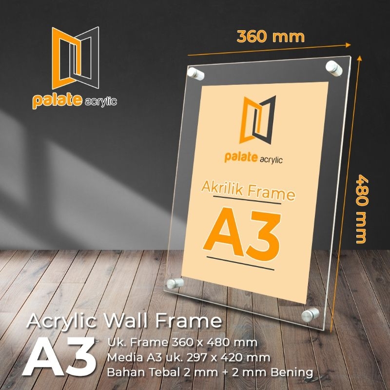 Jual Akrilik Wall Frame A3 / Acrylic Frame Poster - 2MM | Shopee Indonesia