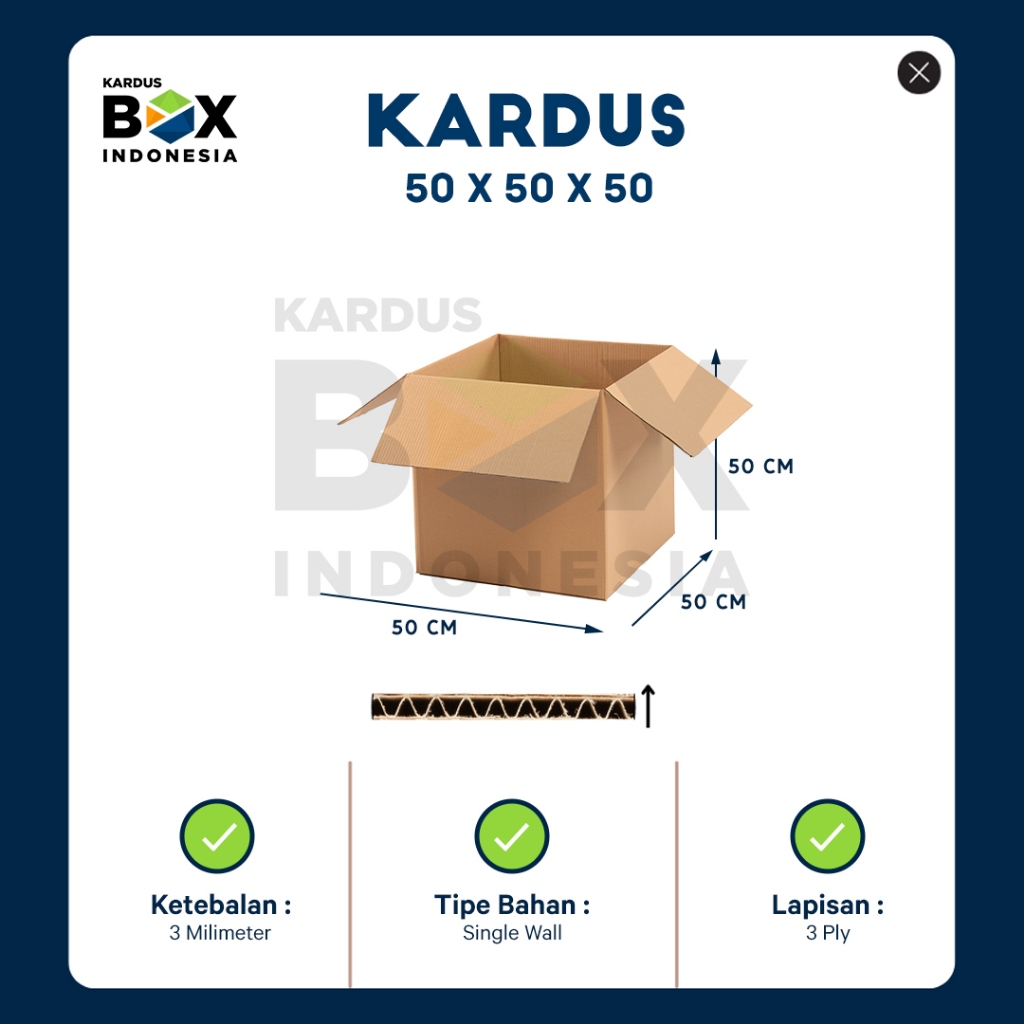 Jual Packing Kardus Karton Box Pindahan 50cm x 50cm x 50cm Box Polos ...
