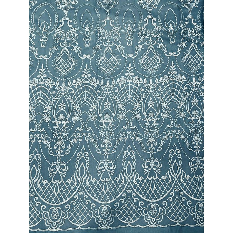 Jual Kain Tulle Embroidery Premium 1 Meter, Elegan Kain Pesta | Shopee ...