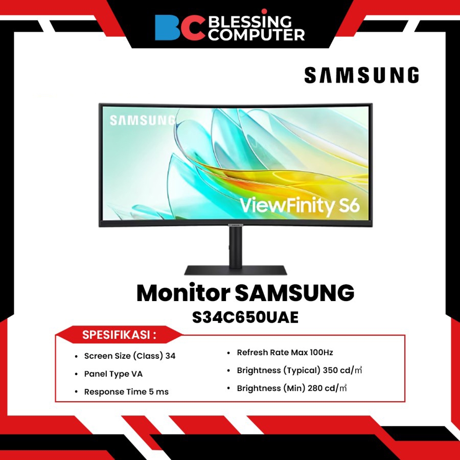Jual Monitor SAMSUNG S34C650UAE Monitor 34 inchi 100Hz 5ms | Shopee ...