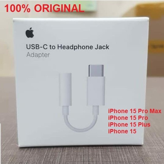 Jual ORIGINAL USB-C to 3.5mm Headphone Jack iPhone 15 Pro Max 15 Plus ...