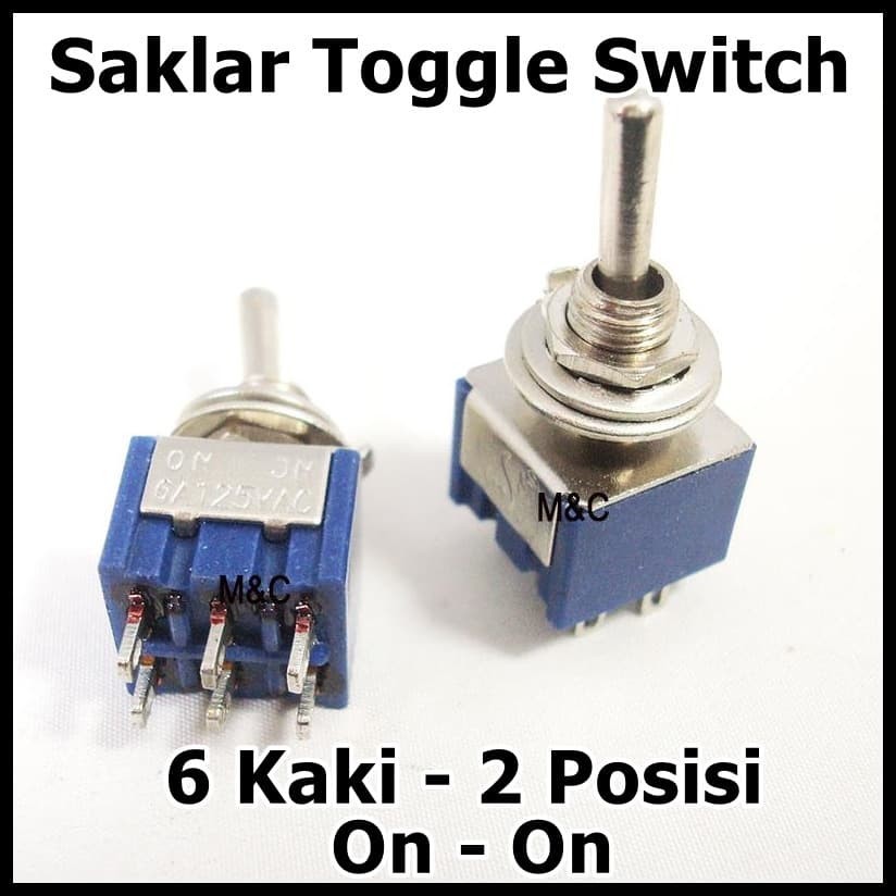 Jual Saklar Toggle 6 Kaki 2 Arah MTS 202 Sakelar DPDT Switch Tuas ON ...