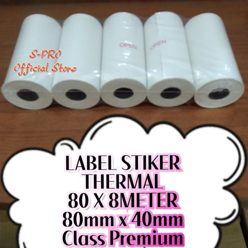 Jual VSC KERTAS LABEL STIKER THERMAL 80MM 80X40 KERTAS STIKER LABEL ...