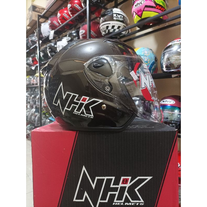 Jual HELM NHK HALF FACE NHK R6 NHK R 6 SOLID GREY GLOS NHK R6 POLOS ORIGINAL 100% | Shopee Indonesia