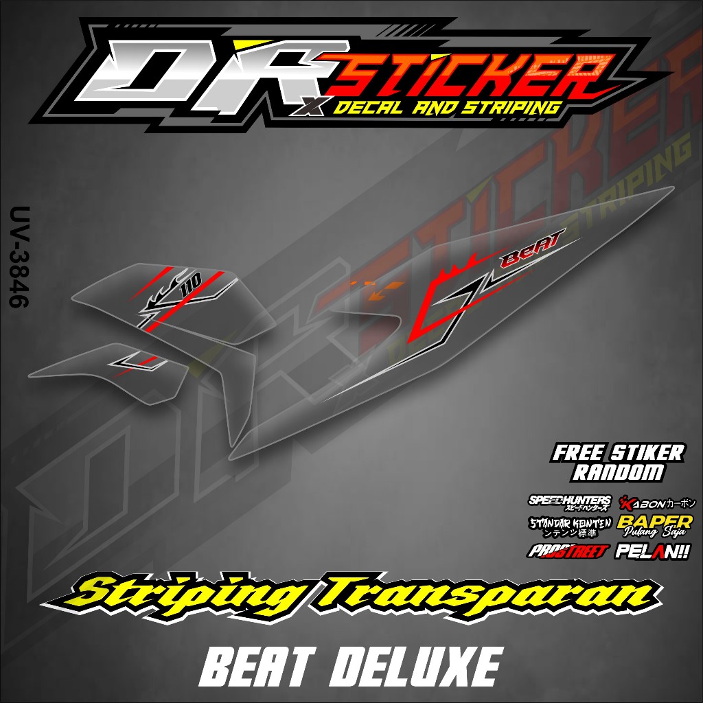 Jual STIKER [ SIAP KIRIM ] STRIPING TRANSPARAN BEAT DELUXE 2020,2021 ...